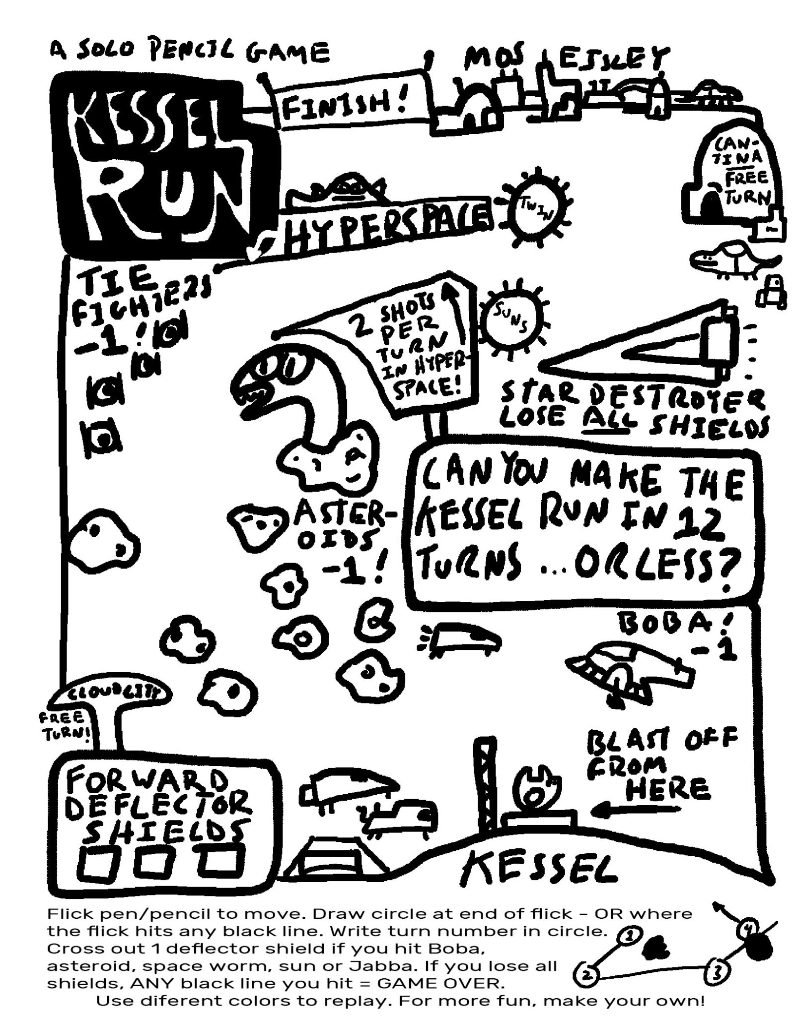 Kessel Run: A SOLO Pencil Game – with video instrux | Origami Yoda