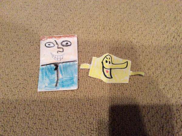 Origami Mr Good Clean Fun and kirigami Soapy the Monkey | Origami Yoda